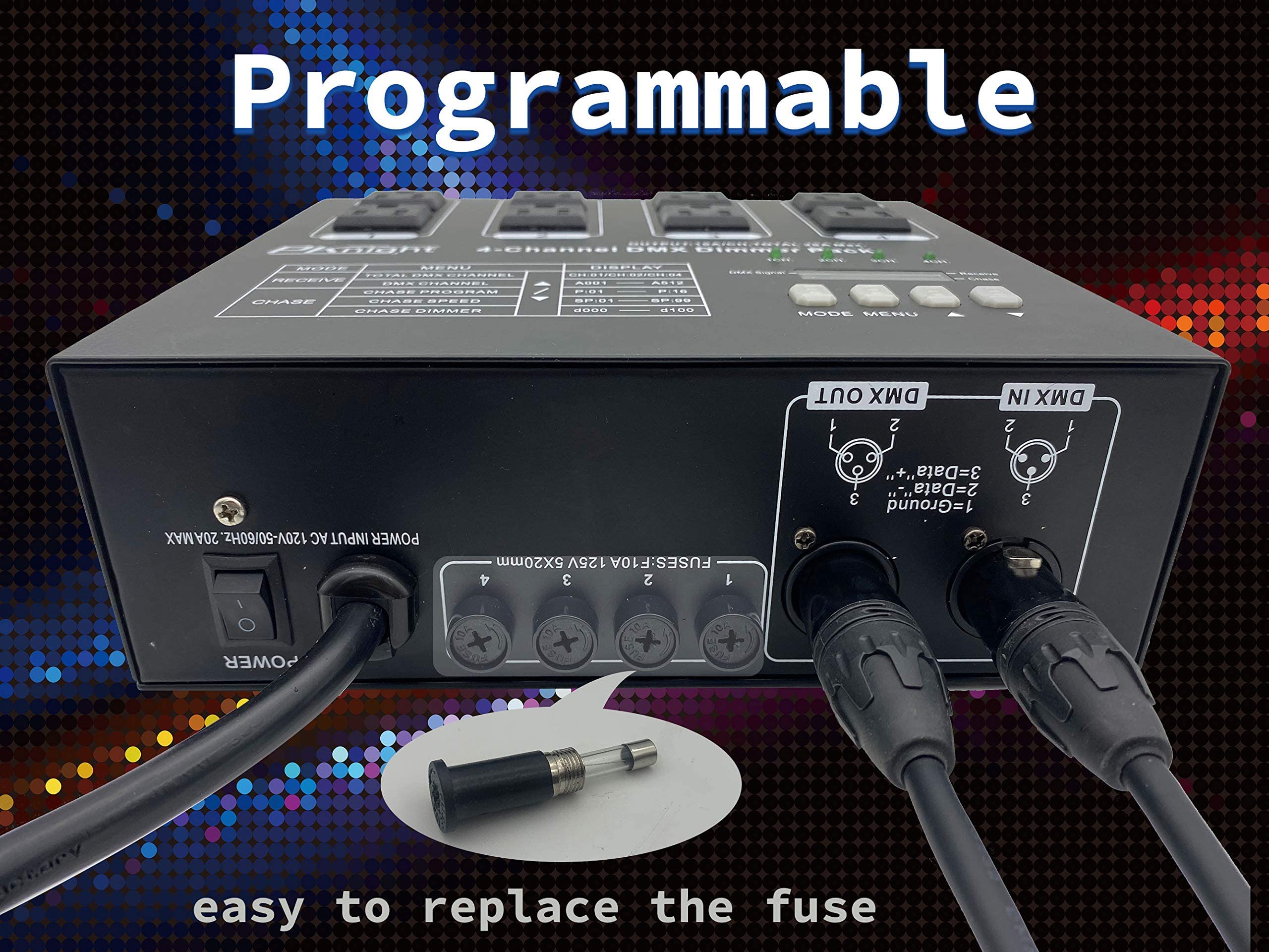 Pknight 4-Channel Programmable dmx512 Dimmer Pack| Lighting Accessories