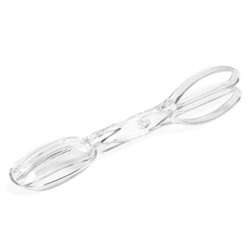 Plastic Disposable Serving Party 11" Clear Serving Tongs Pack of 12