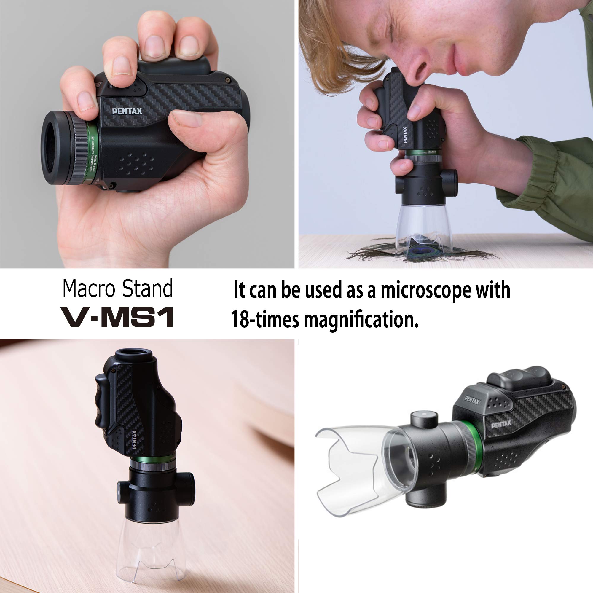 PENTAX V-MS1 Monocular Macro Stand with LED Light for PENTAX VM6X21 When Attached to The monocular, You can use it as a Microscope for 18x Magnification - Perfect for observing Microscopic Detail