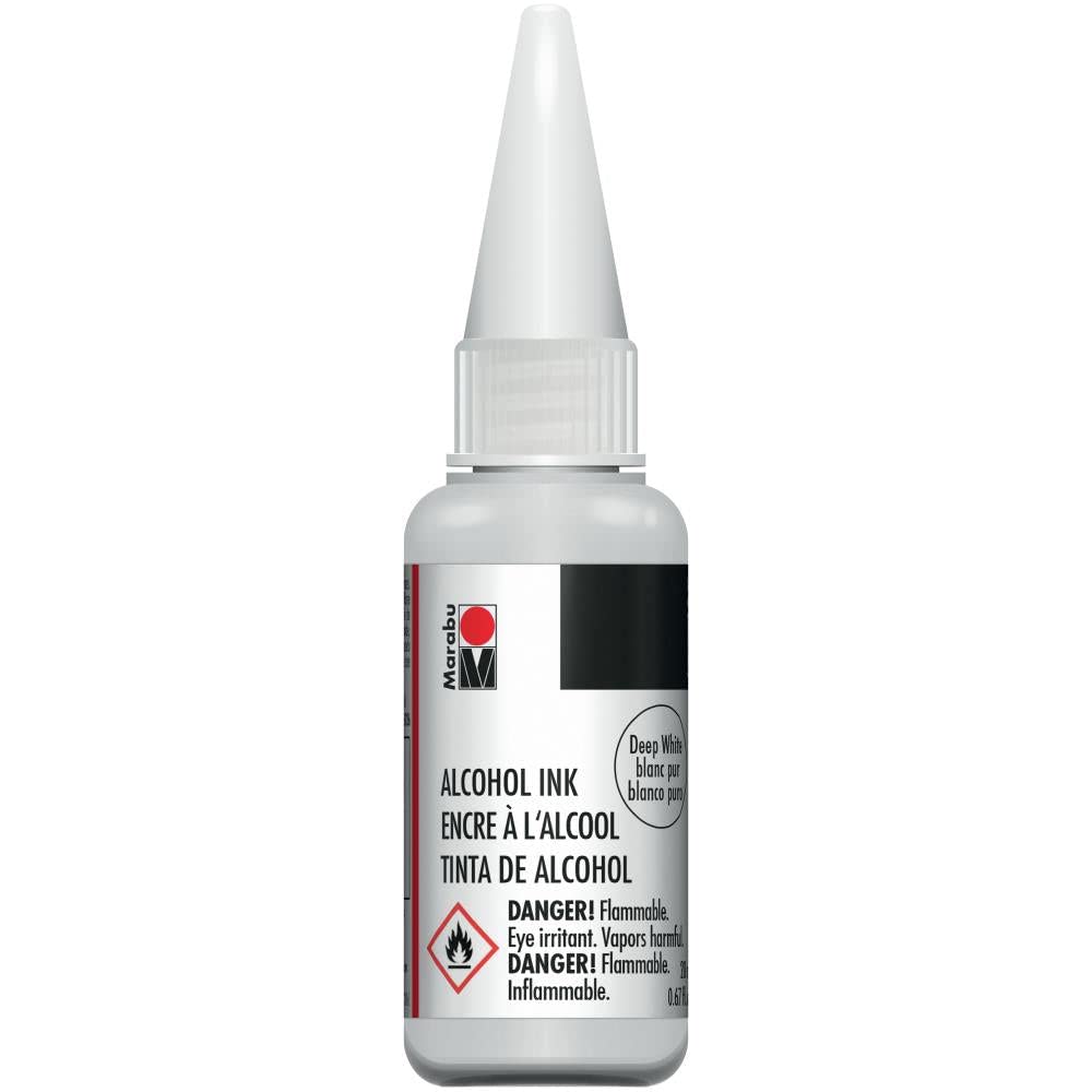 Marabu Alcohol Ink - Deep White - Unveil The Purity of Your Art, Creating a Blank Canvas for Limitless Possibilities - 20ml Bottle
