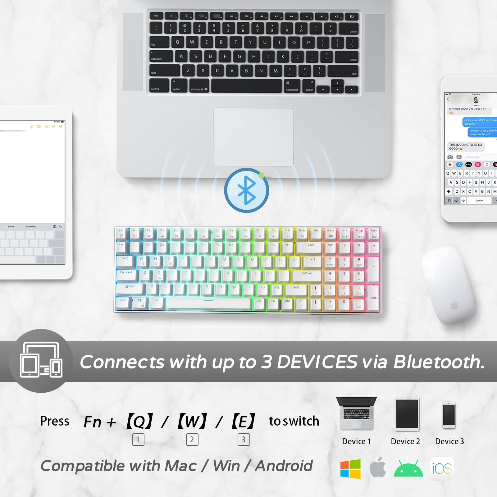 RK ROYAL KLUDGE Wireless Mechanical Keyboard RK100 Pro, 2.4G Bluetooth Wired Mechanical Gaming Keyboard 100 Keys CNC Frame, RGB Hot Swappable Keyboard for Windows Mac w/Software, Gateron Brown Switch