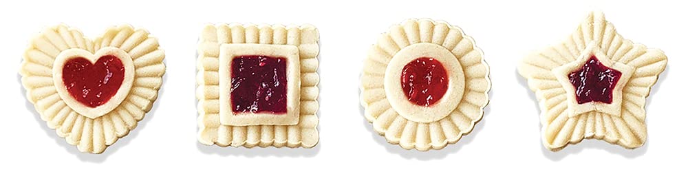 Talisman Designs Plunger Style Thumbprint and Linzer Cookie Cutters, 4 Piece Set