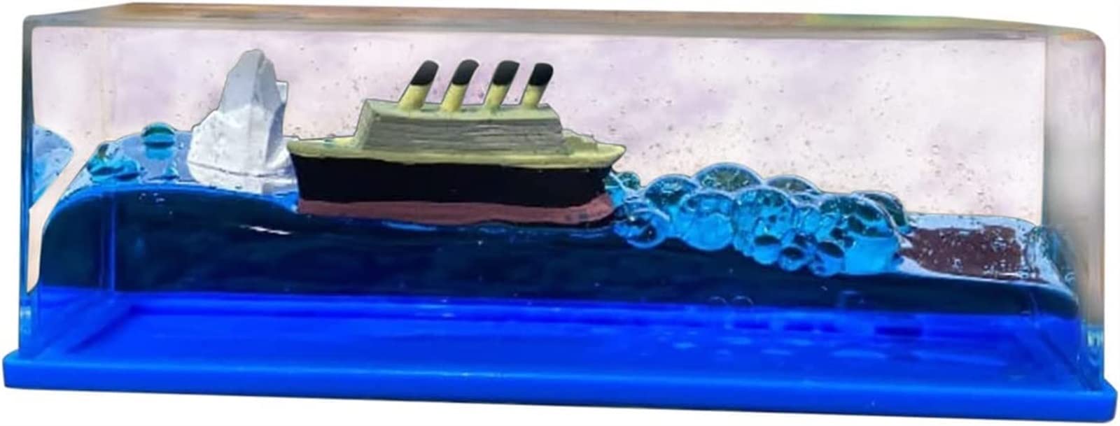 ZOHIKO Unsinkable Boat in a Box Cruise Ship That Never Sinks Decoration for Car Unsinkable Ship Liquid Wave Paperweight Floating Acrylic Model Desk Toy