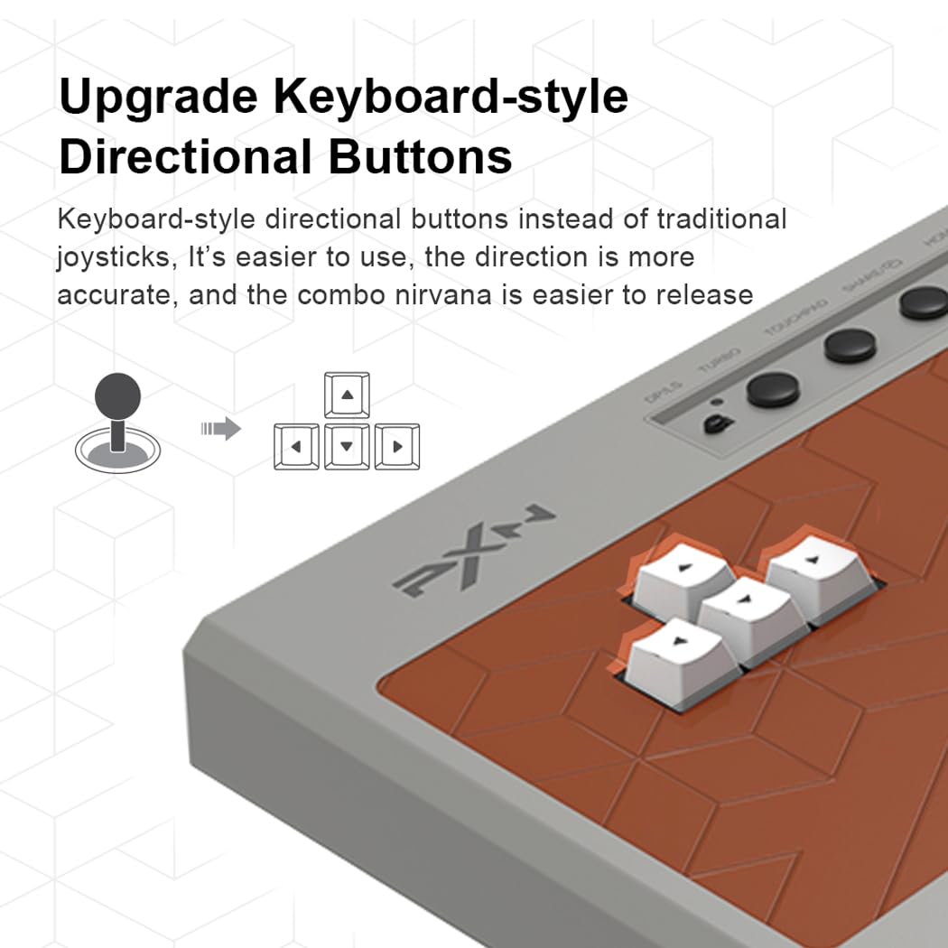 PXN X8 Arcade Fight Stick Joystick - PC Fight Sticks, Keyboard Operation Joystick with 3.5mm audio interface for PS4,PS3, PC, Xbox One, Xbox Series X|S, Switch-White