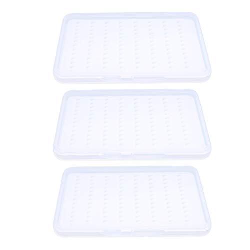 SALUTUYA 3Pcs Portable Crack Resistance High Toughness Fly Fishing Hook Box,Accessory Storage Box(Medium)