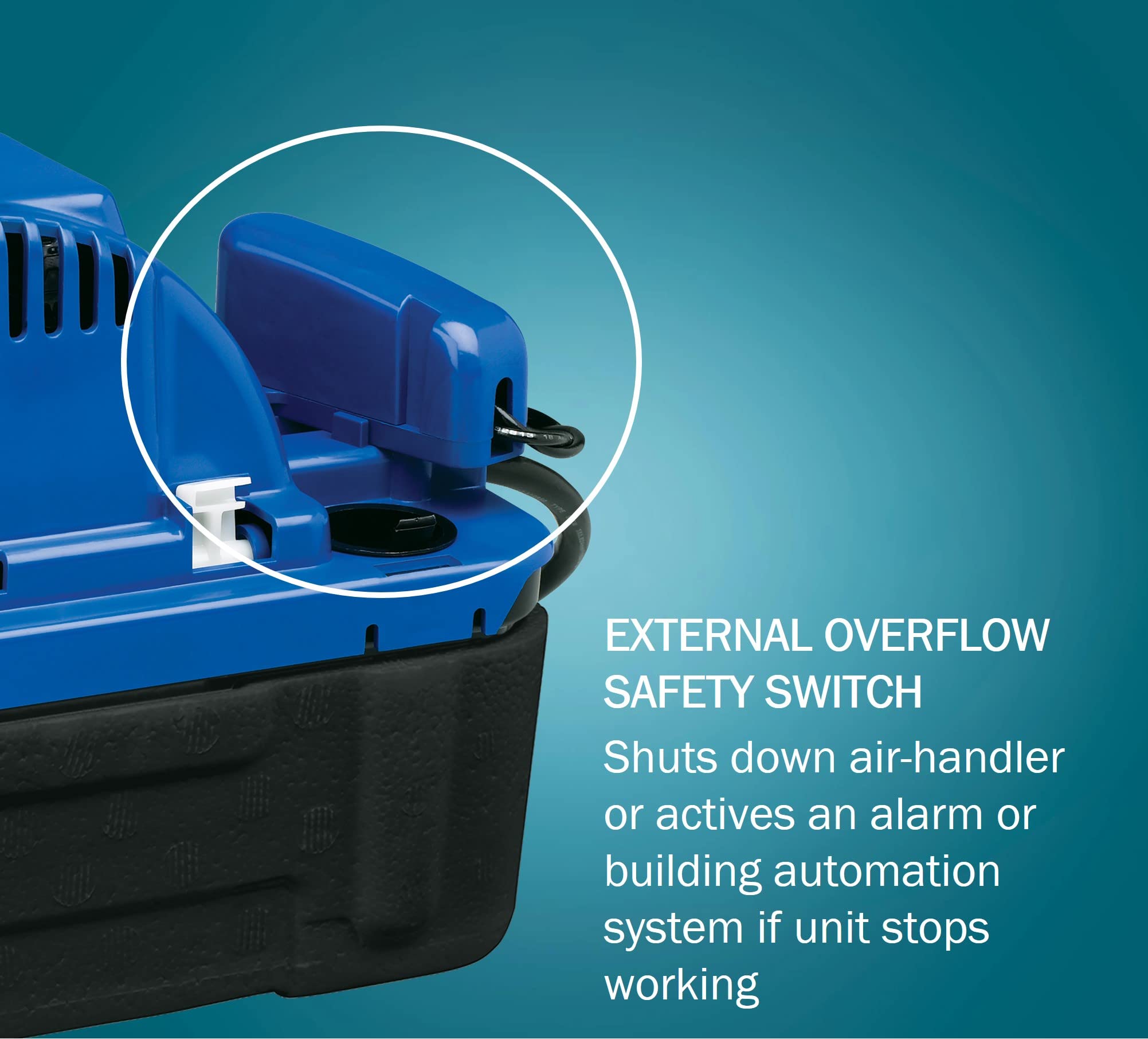 Little Giant 554542, VCMX-20ULS-C 115 Volt, 1/30 HP, 84 GPH, Automatic Condensate Removal Pump, 6-Ft. Power Cord, Safety Switch, Anti-Sweat Sleeve, Blue