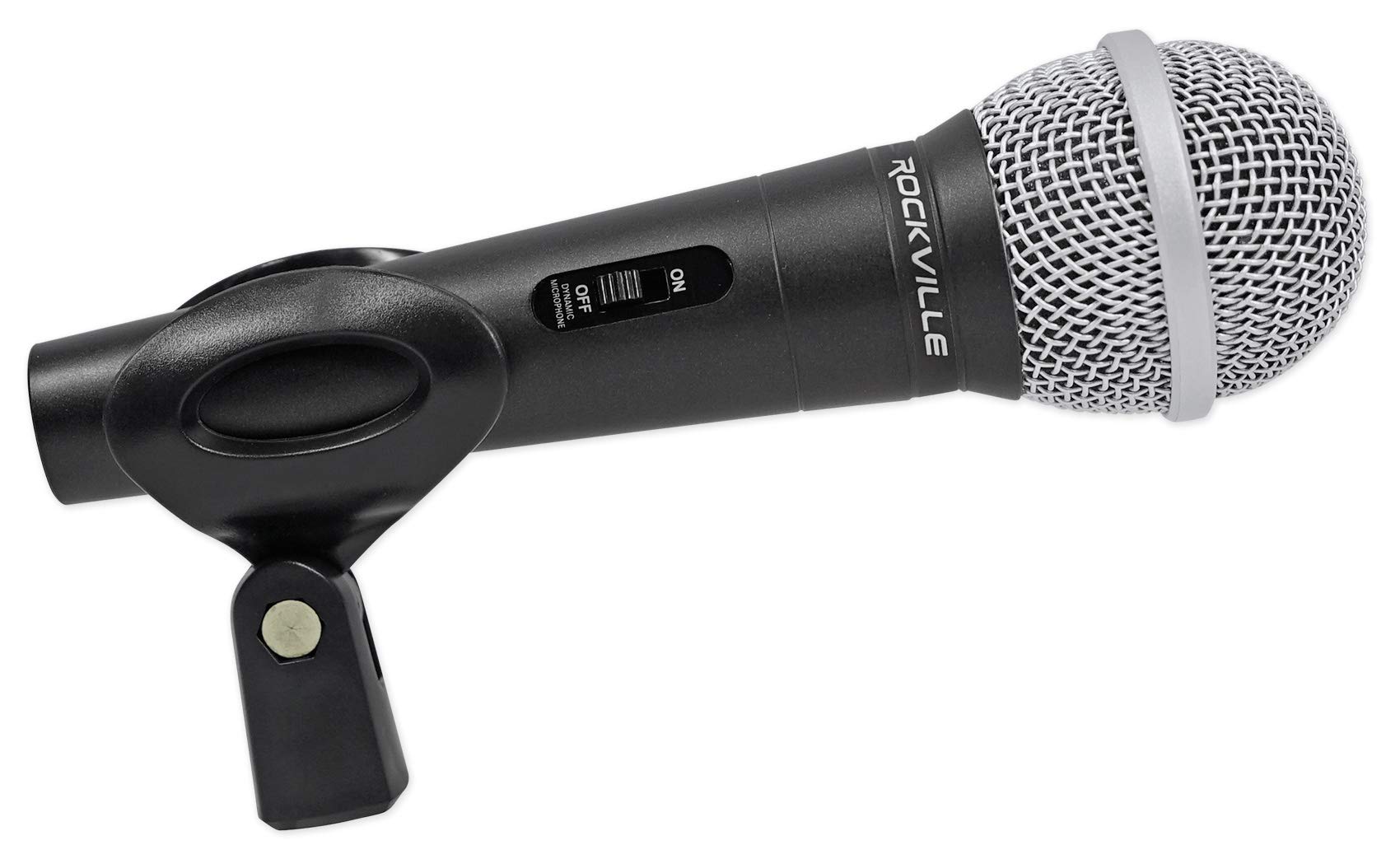 Rockville G-AMP 40 Guitar Combo Amplifier Amp Bluetooth/Mic in/USB/Footswitch Bundle with Rockville RMC-XLR High-End Metal DJ Handheld Wired Microphone Mic w (2) Cables