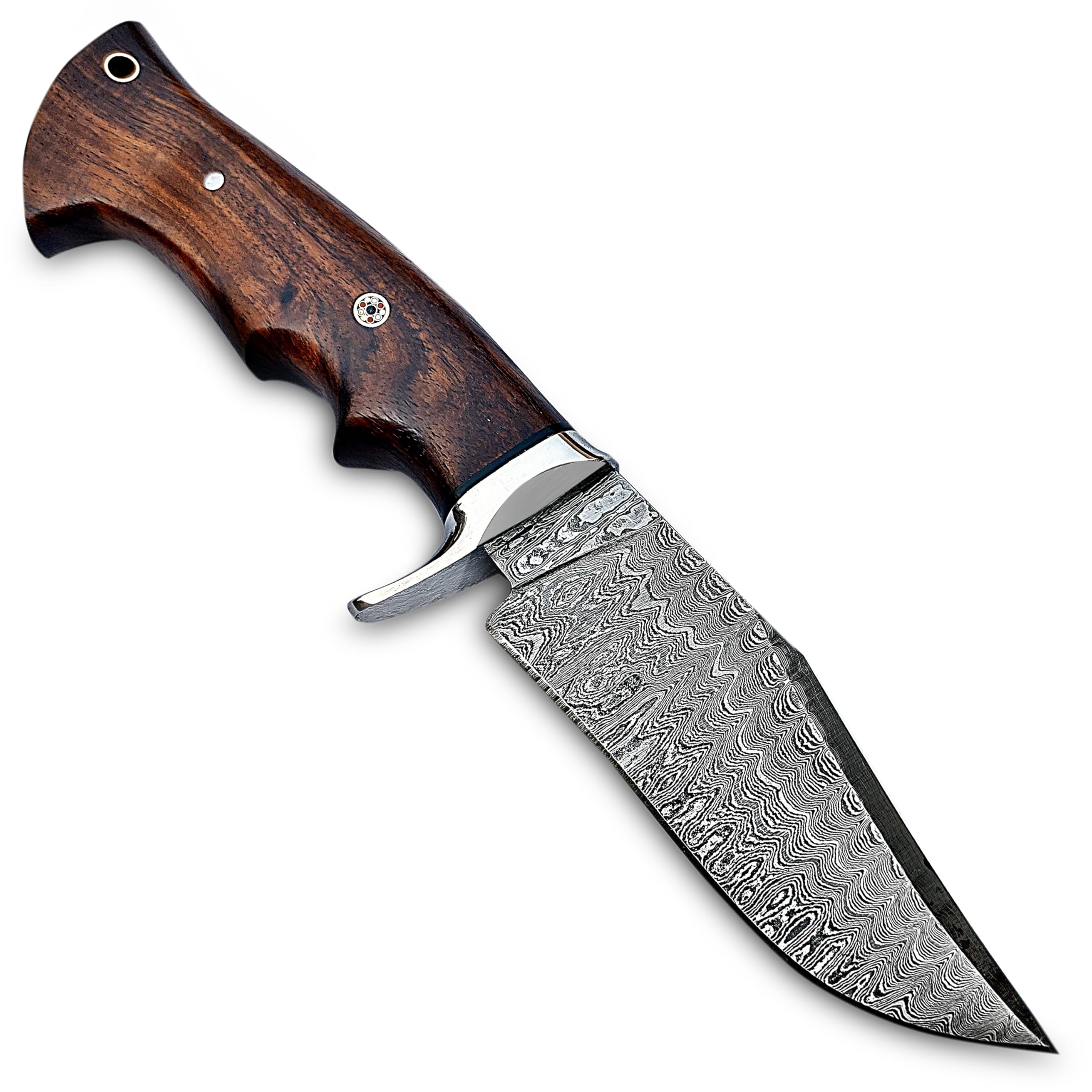 WARIVO KNIFE Premium Fixed Blade Handmade Bushcraft and Hunting Knife β Razor-Sharp Blade, Durable Design for Outdoor Enthusiasts (Damascus Hunting Knife)