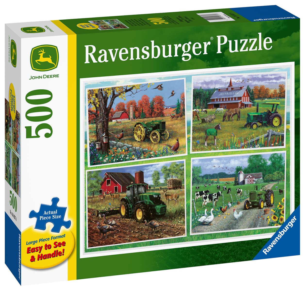 Ravensburger John Deere Classic - 500 Piece Large Format Jigsaw Puzzle | Unique Softclick Technology | Stunning Imagery | Sustainable Materials | Ideal for All Ages