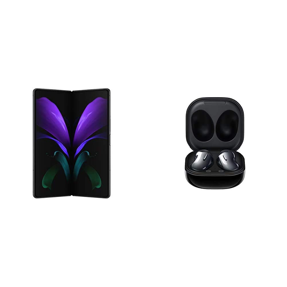 Samsung Electronics Galaxy Z Fold 2 5G | Factory Unlocked Android Cell Phone | 256GB Storage | Mystic Black with Samsung Galaxy Buds Live, True Wireless Earbuds