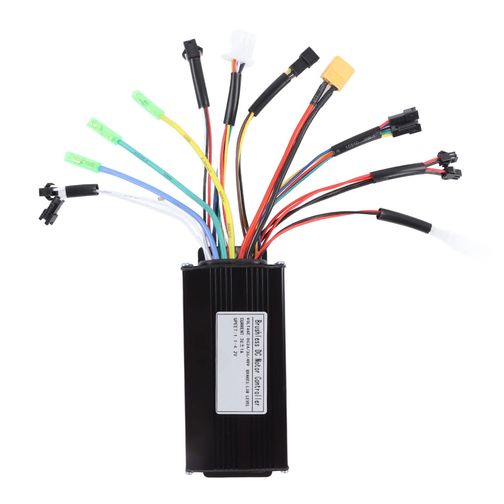 SPYMINNPOO Electric Bike Controller Kit, 24V 36V 48V Motor Controller 3 Modes Lithium Bicycle Parts with Display Thumb Throttle Accessories 26A DC