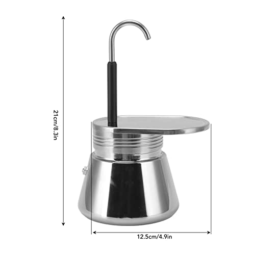 Stovetop Espresso Maker, Stainless Steel Single Spout Moka Pot, Italian Style DIY Large Capacity Light Weight Portable Coffee Maker, for Outdoor Camping