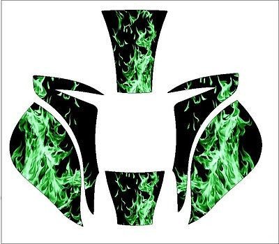 Miller Elite Welding Helmet WRAP Decal Sticker Skins - A3 - Green Skull Flame