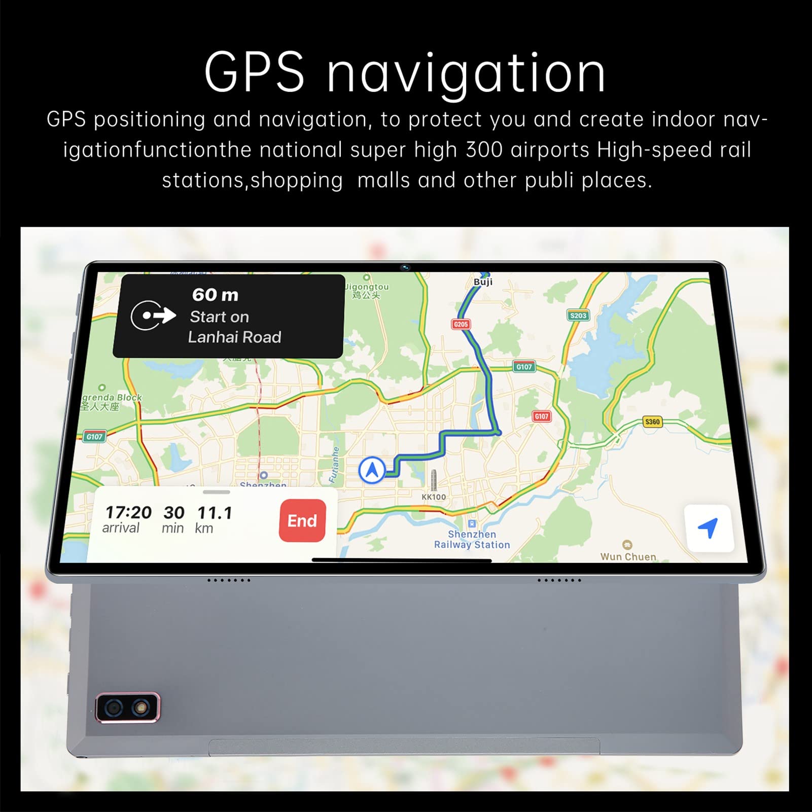 PUSOKEI 10 Inch Tablet, 6GB 256GB, IPS Screen, Night Reading Mode, USB C Charging Port, Calling Support, for Android 11.0 (Grey)