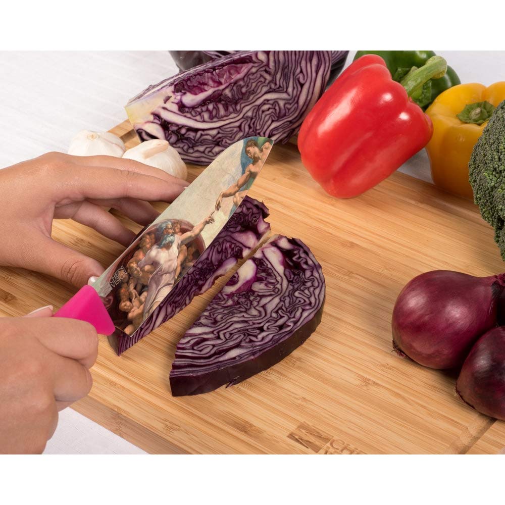 Slice Bright Bamboo Cutting Board 3-Piece Kitchen Set with Juice Groove - Wooden Chopping Boards - Serving Tray with Handles - Extra Large, Large and Medium Gift Set