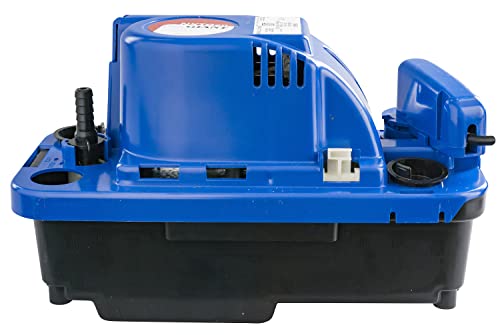 Little Giant VCMX-20ULST 115 Volt, 1/30 HP, 84 GPH Automatic Condensate Removal Pump, 6-Ft. Power Cord, Safety Switch, 20-ft. 3/8-inch Tubing, Blue, 554550