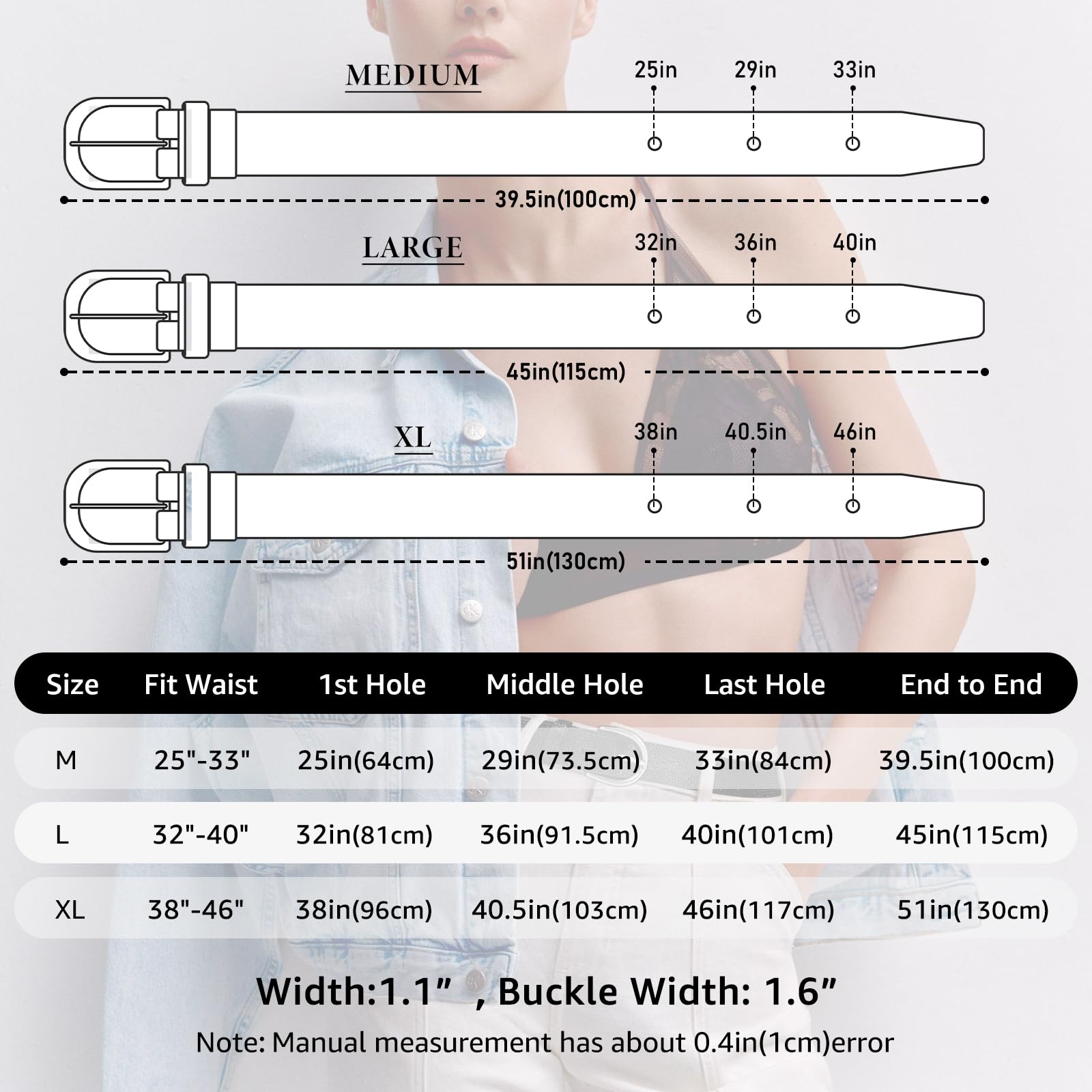 WELROG Rhinestone Belt for Women,Bling Crystal Vintage Belts Shiny Soft for Party Jeans Dresses(white-115)