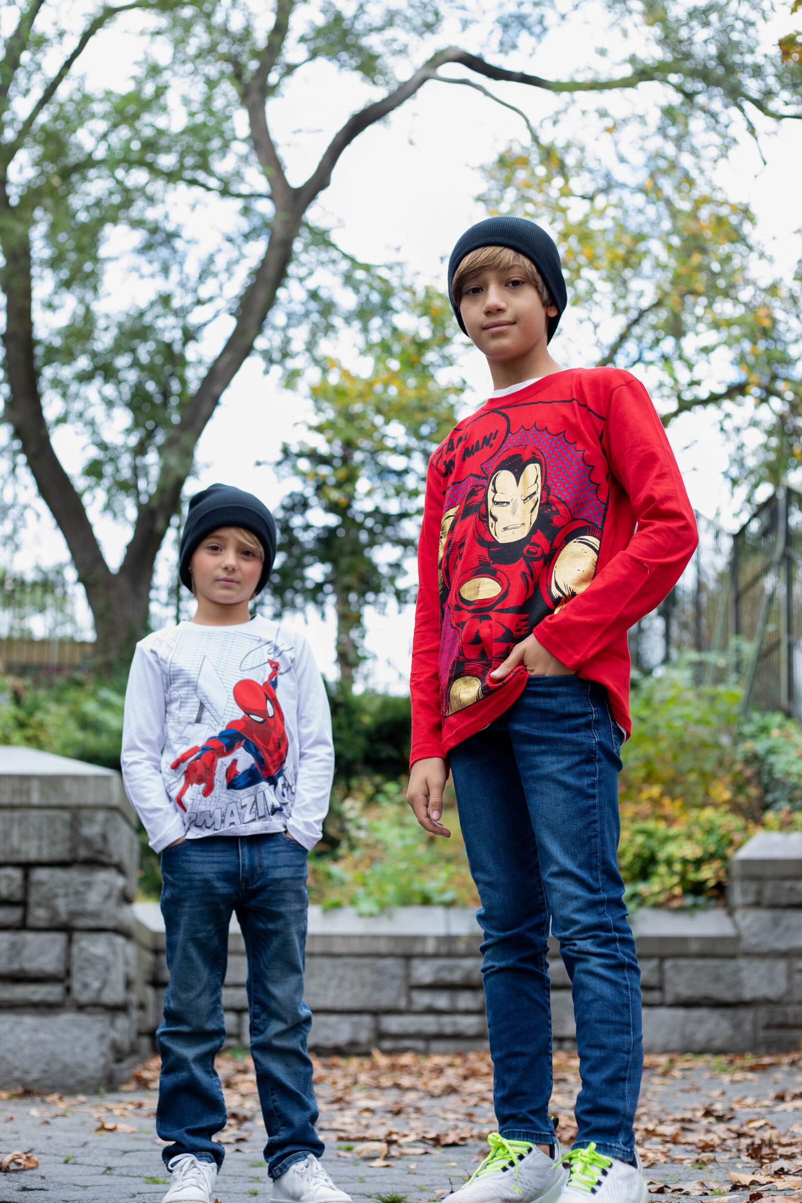 Marvel Avengers Spider-Man Toddler Boys 2 Pack Long Sleeve Graphic T-Shirts Gray/White 4T