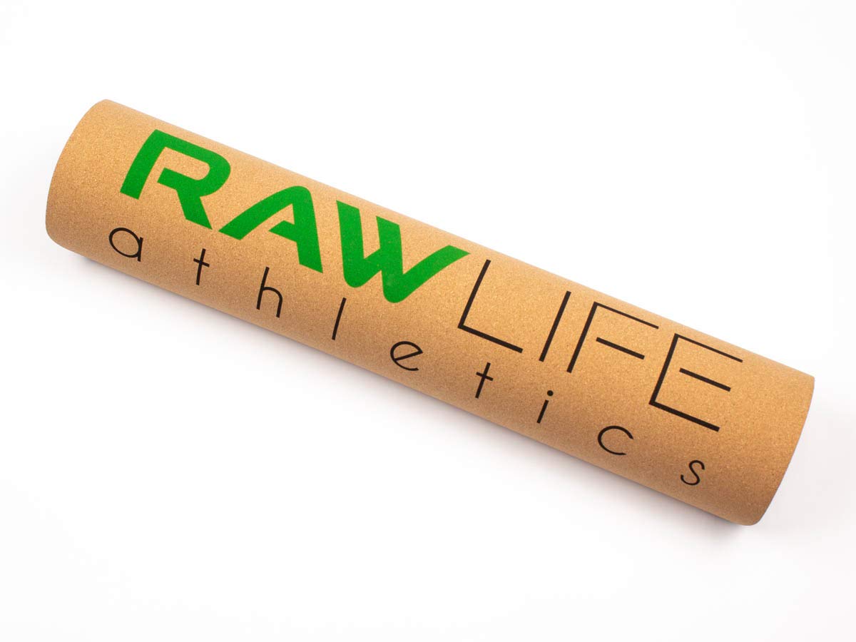 Raw Life Athletics Cork Yoga Mat - Non-Slip Surface - Sweat Resistant - 72" x 24" x 5mm Thick Natural