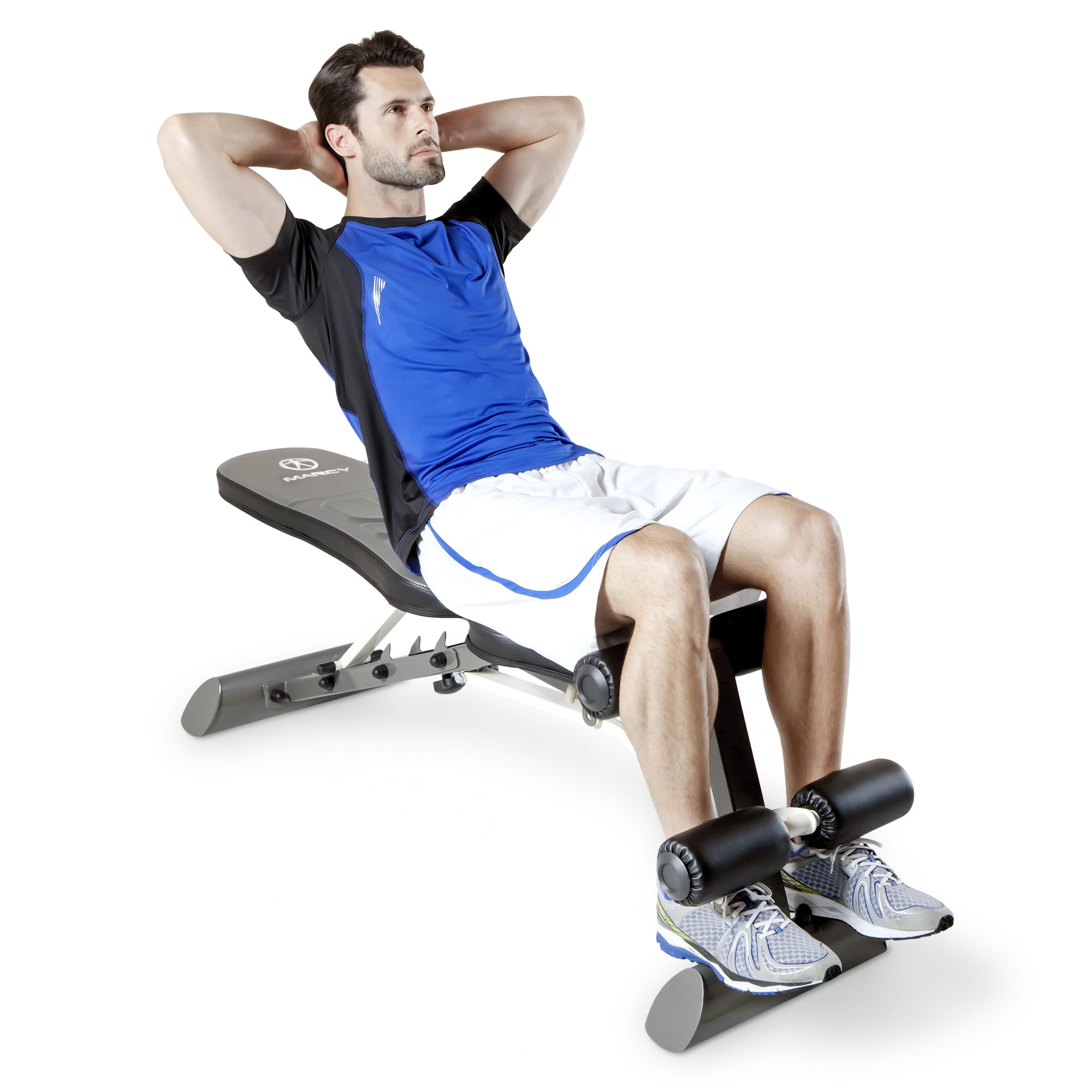 Marcy Deluxe Foldable Utility Bench Gym Equipment - SB-10100 , Black