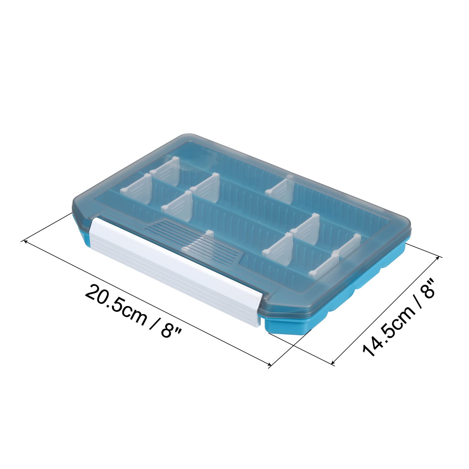 Waterproof Fishing Lure Box, 2 Pack Plastic Fish Tackle Accessory Storage Organizer Container, Blue