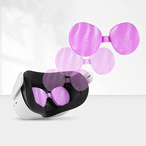 Relohas Accessories for Oculus Quest 2, VR Accessory Set for Meta Quest 2, Include Controller Grip Leather Cover, VR Shell Cover, Face Cover, The Best Gifts for Christmas and Halloween(Pink)