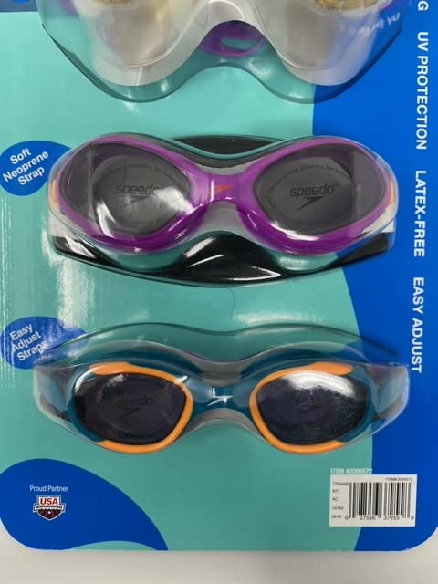 Speedo Junior Ages 6-14 Swim Goggles 3 pack