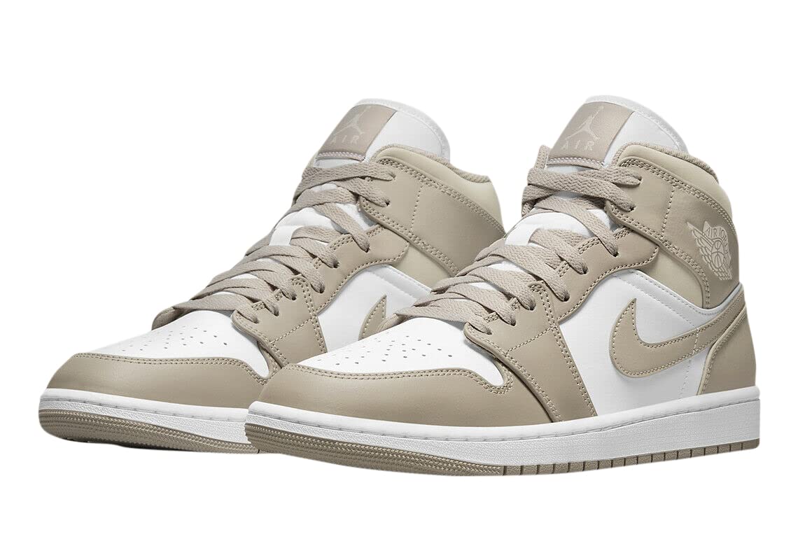 Nike Men's Jordan Air 1 Mid Shoes, College Grey/Light Bone-white, 11
