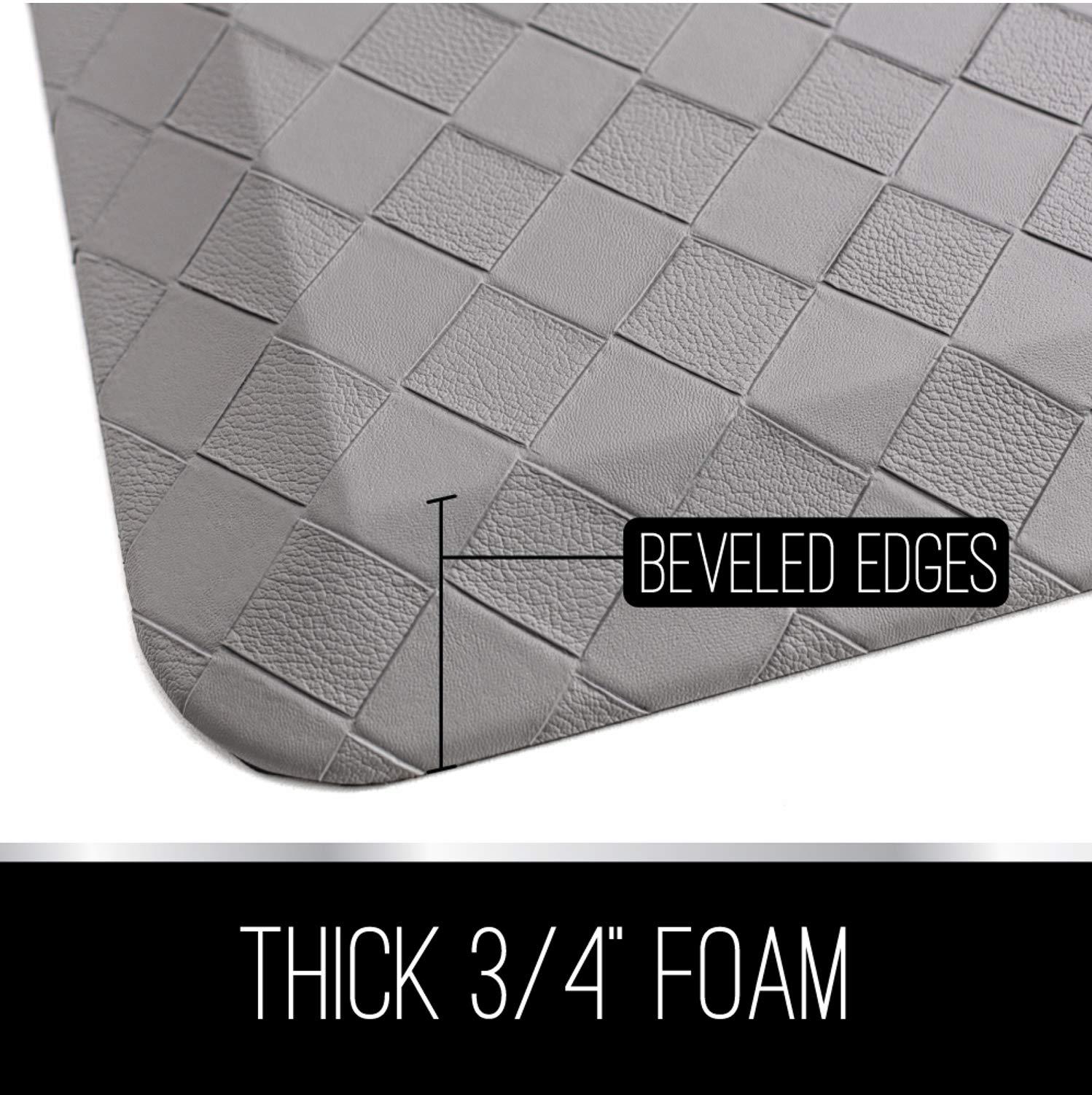Ninja Brand Premium Floor Comfort Mat, Ergonomically Engineered, Extra Support Floor Pad, Commercial Grade Rug for Kitchen, Gaming, Office Standing Desk Mats, 20x39 Inches, Jet Black
