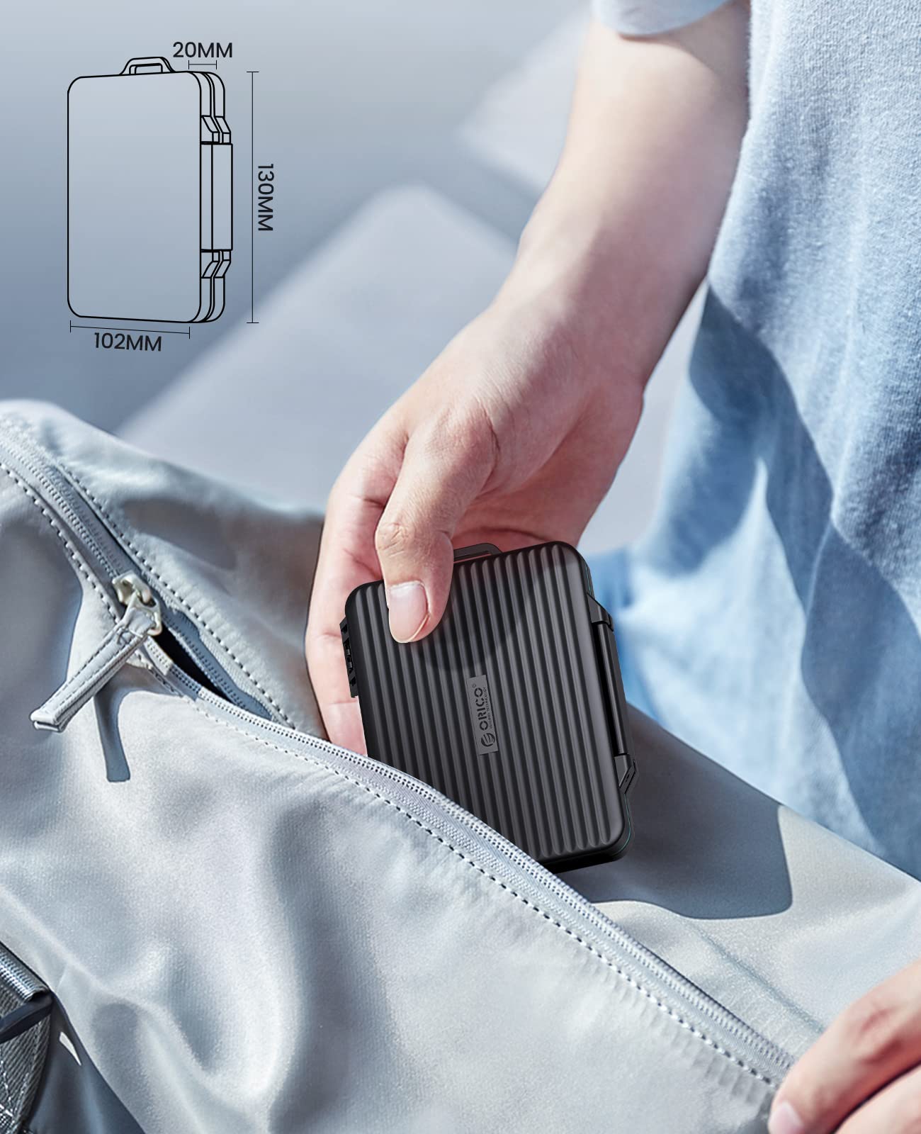 ORICO SD Card Case Holder Universal Waterproof for Memory Card Reader Carrying Case Anti-Shock Storage Holder 12 Slots Slim for Micro SD TF Compact Flash CF SDXC SDHC Cards