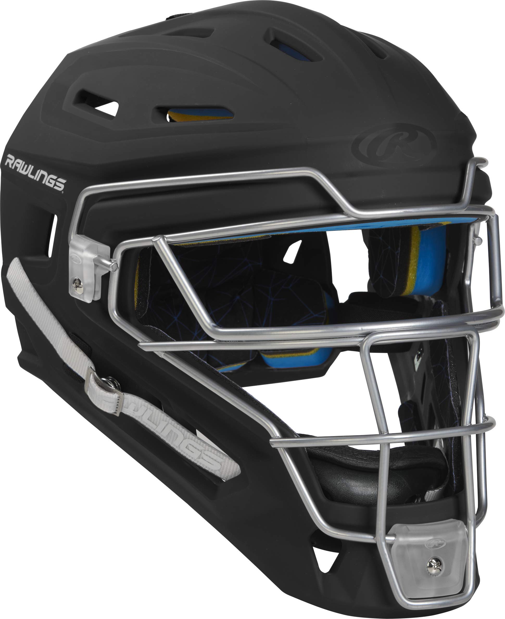 Rawlings | MACH Catcher's Helmet | Baseball | Senior (7 1/8" - 7 3/4") | Black/Black