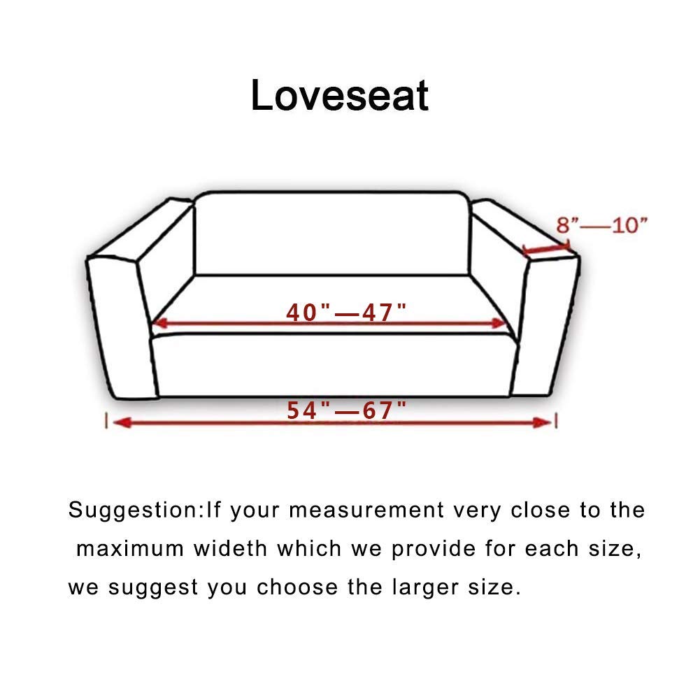 nordmiex Printeded Stretch Sofa Slipcover - 1 Piece Elastic Polyester Spandex Couch Covers- Universal Fitted Sofa Slipcover Furniture Protector (Loveseat Sofa,Black/Cream)