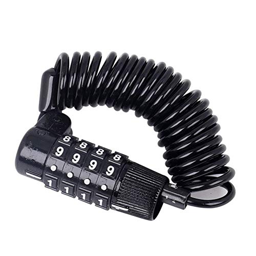 SRZR Bicycle Lock Bicycle Wire Combination Lock Bicycle Luggage Suitcase Portable Coil Lock Padlock Bike Accessory-Yellow Bike Lock (Color : Black) (Color : Black)