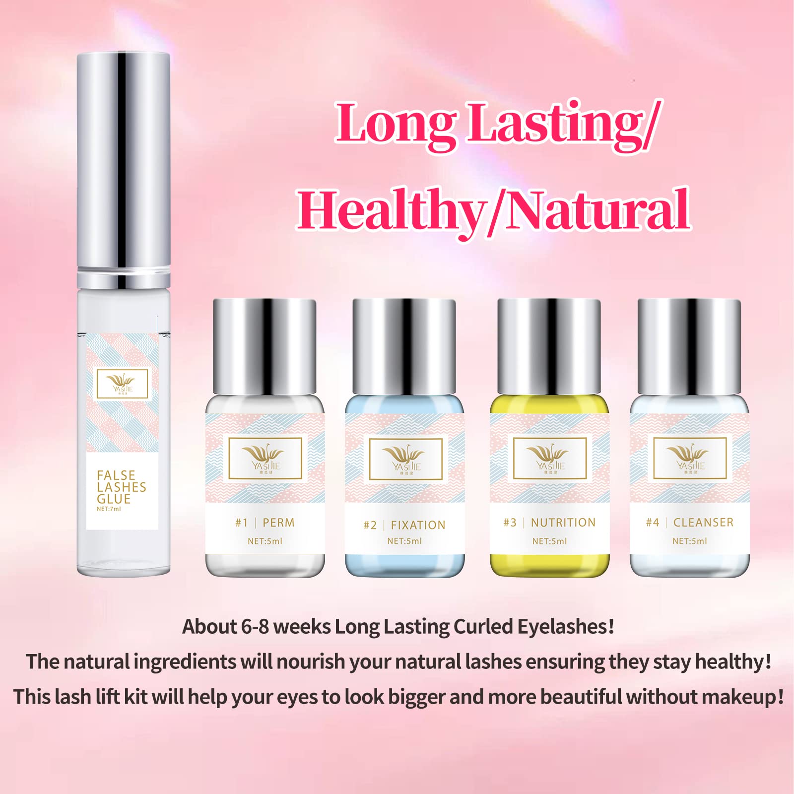 Saint Kang Lash Lift Kit,Eyelash Lift Kit,Long-Lasting Curl,Eyelash Perm Kit,Professional Semi-Permanent Curling For Beautify Your Lashes,Safe Eyelash Perming Wave Suitable for Salon (orange)