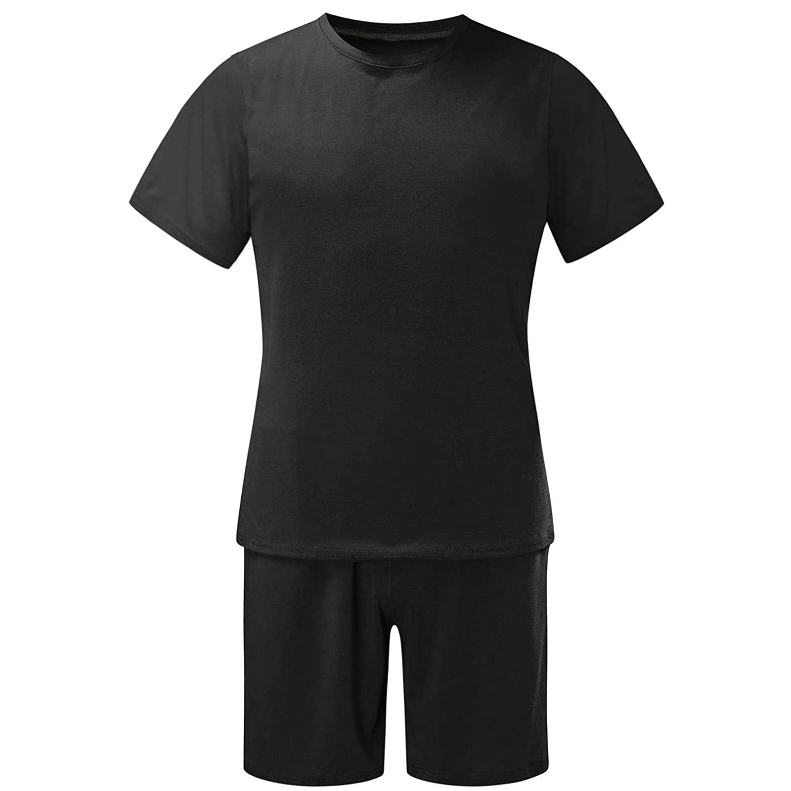 Sinzelimin 2021 Mens Sport Set Summer Outfit 2 Piece Set Short Sleeve T Shirts and Shorts Casual Stylish Sweatsuit Set