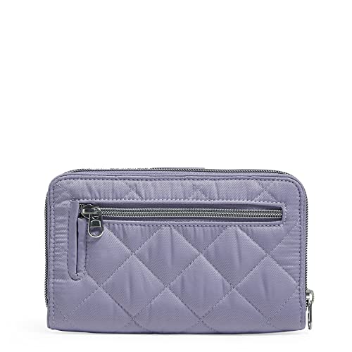 Vera Bradley Women's Performance Twill Turnlock Wallet With RFID Protection, Lavender Sky, One Size