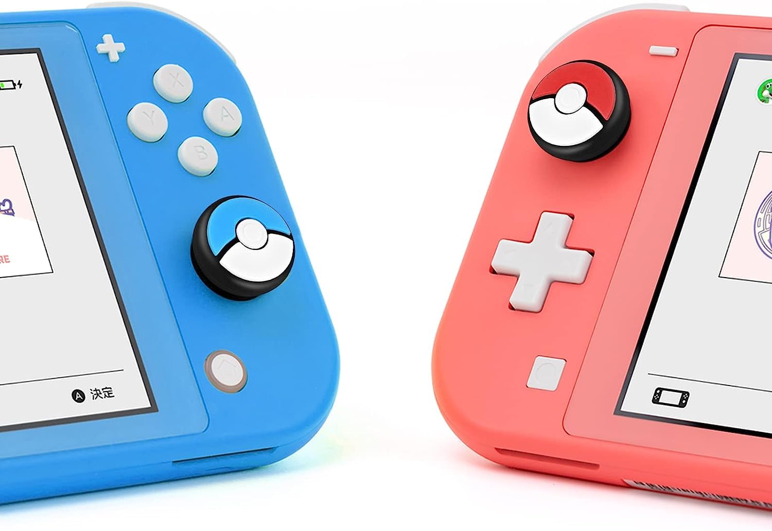 Switch Thumb Grips Joystick Caps for Nintendo Switch/OLED/Switch Lite, Cute Kawaii Silicone Joycon Thumb Grip Caps for Joycon Switch Controller - Red & Blue 4PCS