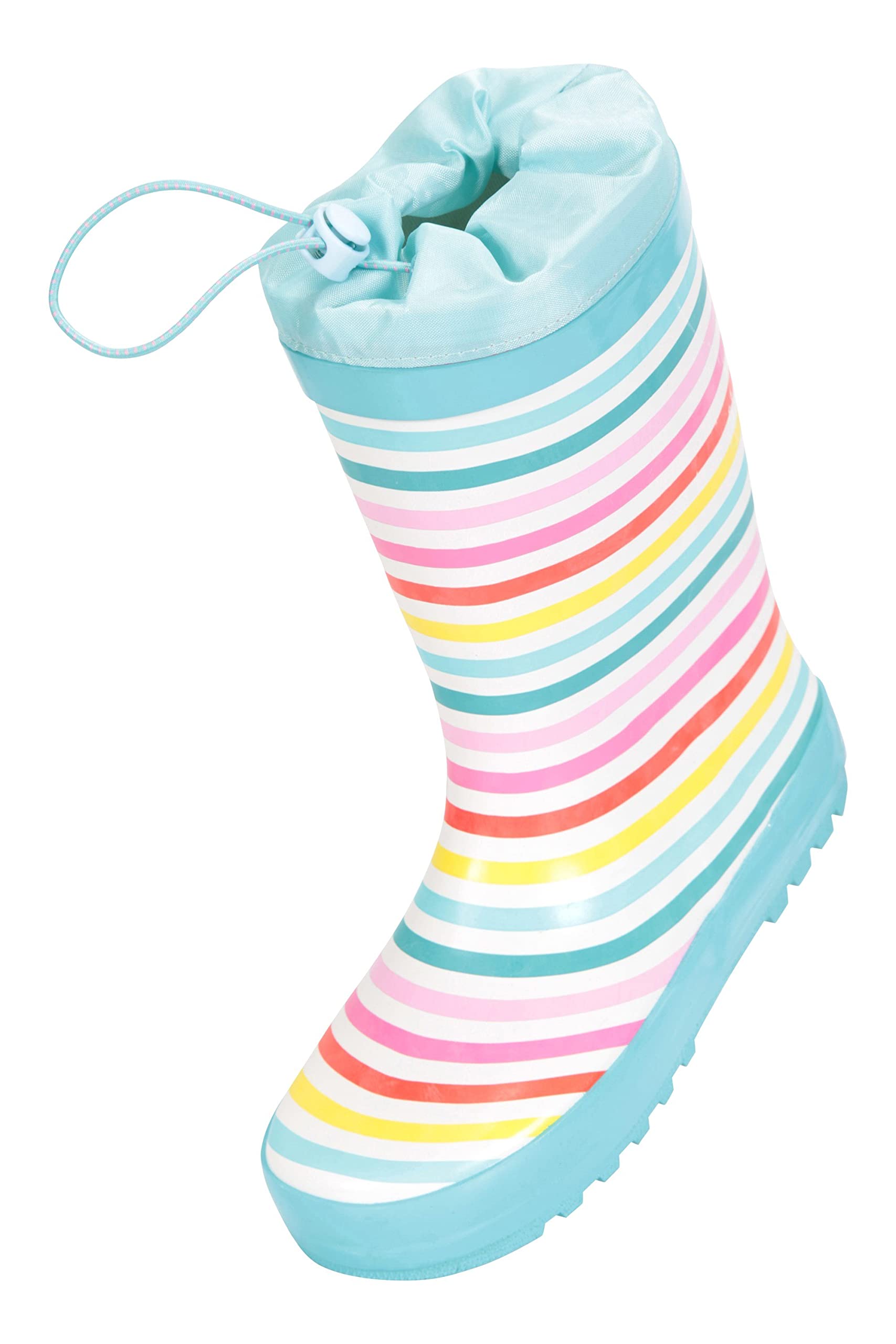 Mountain Warehouse Sunny Rubber Kids Wellies - Easy Clean Rain Boots Blue Kids Shoe Size 7 US