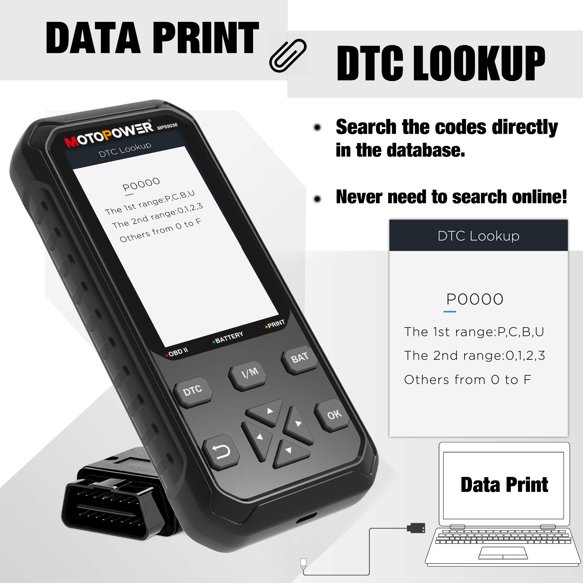 MOTOPOWER MP69035 OBD2 Code Reader (Black)
