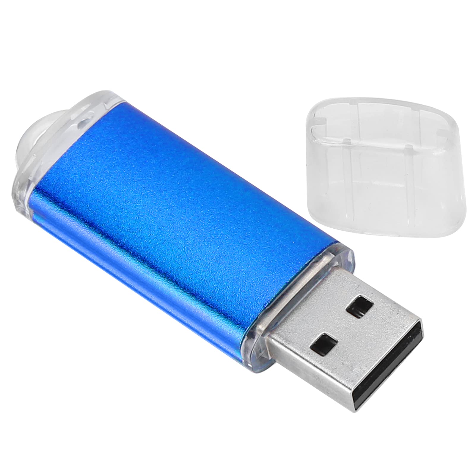 Yoidesu USB2.0 Memory Stick, Portable Storage Memory Stick Transparent Cover Blue USB Flash Drive Compatible with for Window2003/XP/Vista/7/8/10 PC Tablet(2GB)