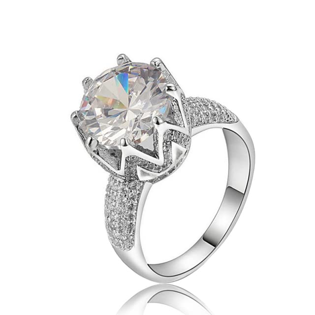 Original Solid Real Solid 925 Sterling Silver Women Rings Flower Luxury Wedding Engagement Finger Ring for Luxury Jewelry