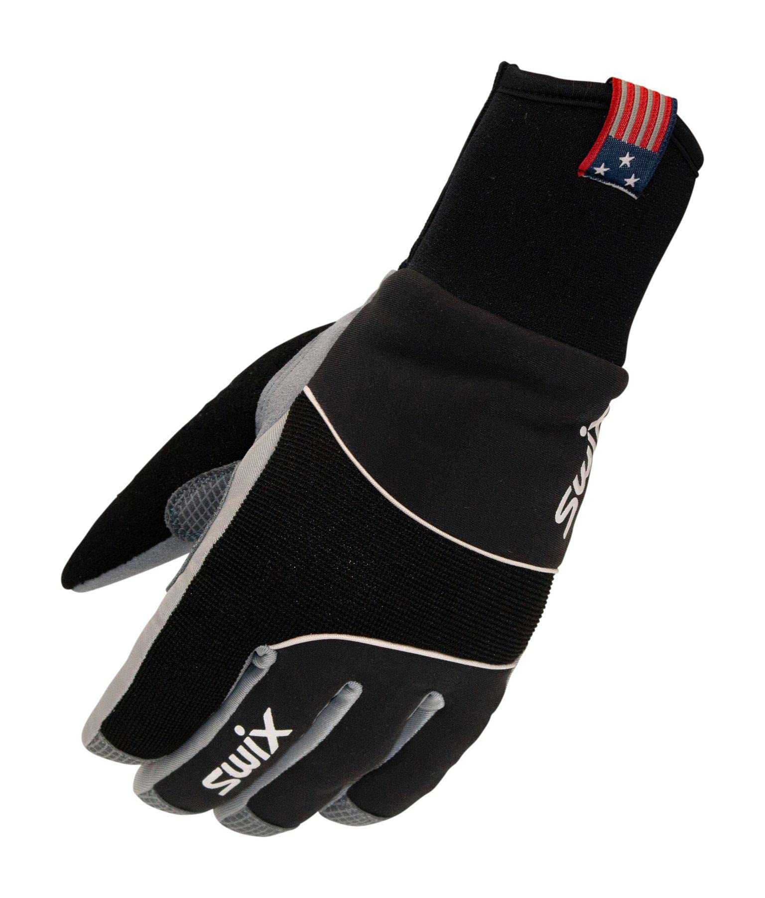 SWIX Women's Star XC 3.0 Heavy Weight Primaloft Insulated 4-Way Stretch Cold Weather Skiing Gloves, Black/Cashmere Blue, X-Small