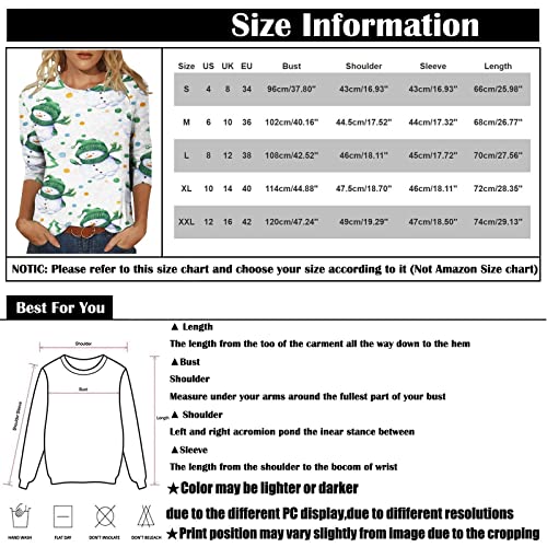 Women's Round Neck Christmas 3D Print Sweatshirt Fashion Autumn and Winter Pullover Cute Long Sleeve Tops