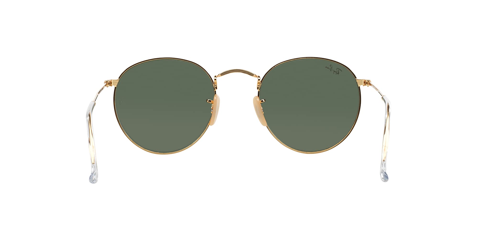 Ray-Ban RB3447 Round Metal Sunglasses + Vision Group Accessories Bundle unisex-adult (Arista/Crystal Green (001), 50)