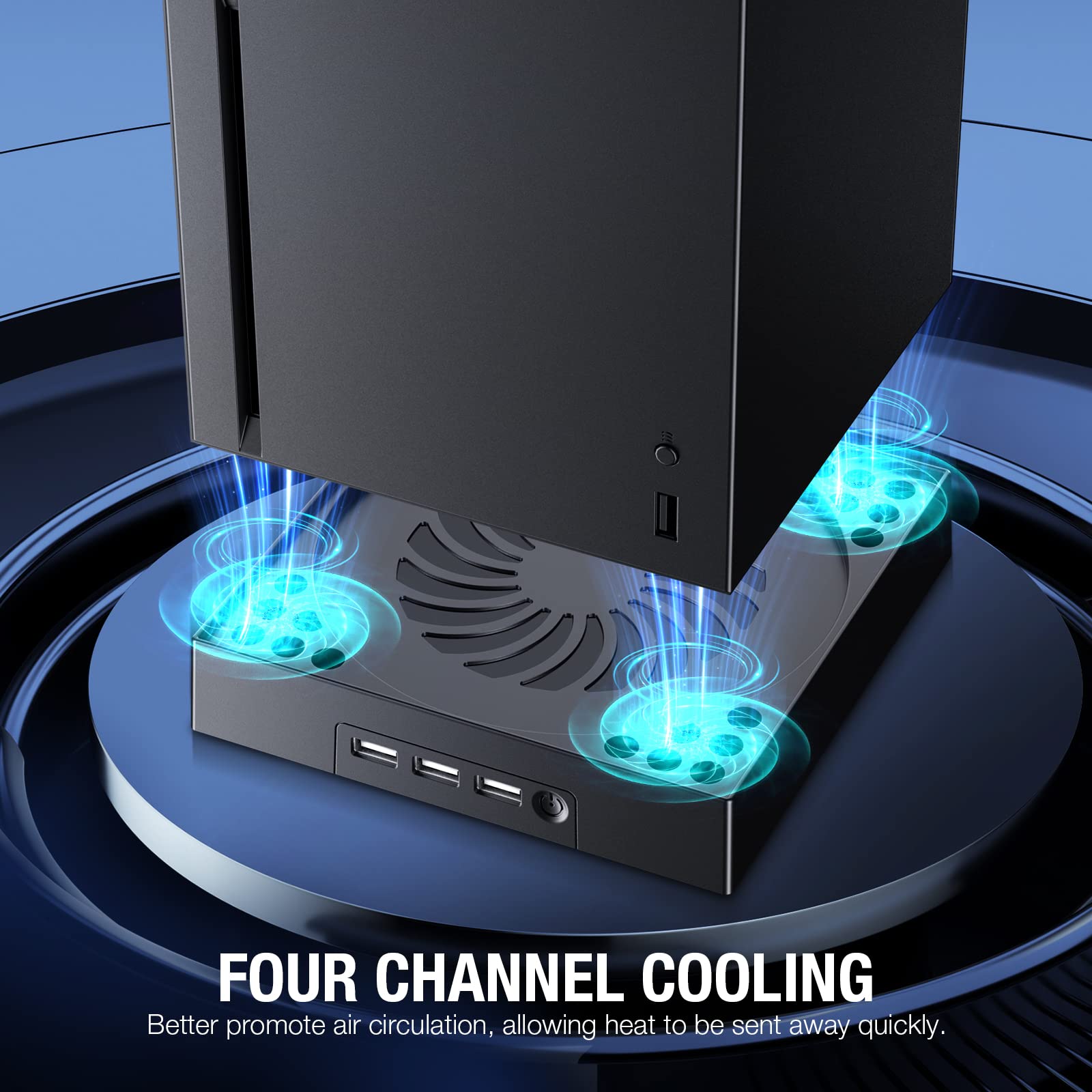 TESSGO Xbox Series X Cooling Fan with 4000-5300 RPM, Low Noise Console Cooler Turbo Temperature Control Fan Standing Mount Cooling System for XSX