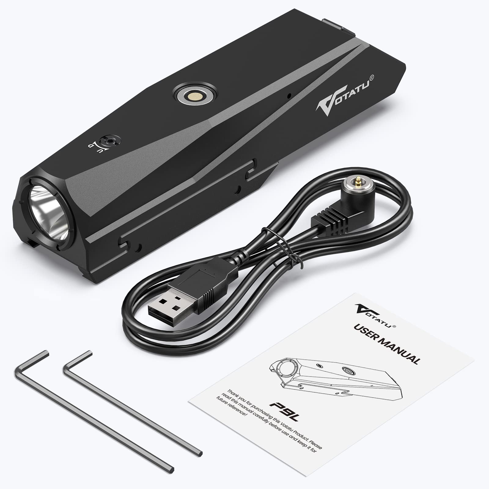 P9L-G Tactical Light Laser Combo - 1600 Lumens LED & Green Laser Sight for Picatinny Rails with Magnetic Charger and Momentary/Constant-on Switch
