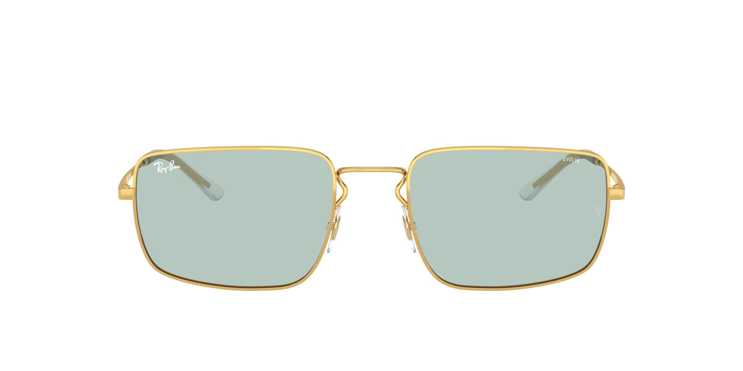 Ray-Ban Rb3669 Polarized Rectangular Sunglasses, Gold/Evolve Photochromic Blue to Violet, 55 mm