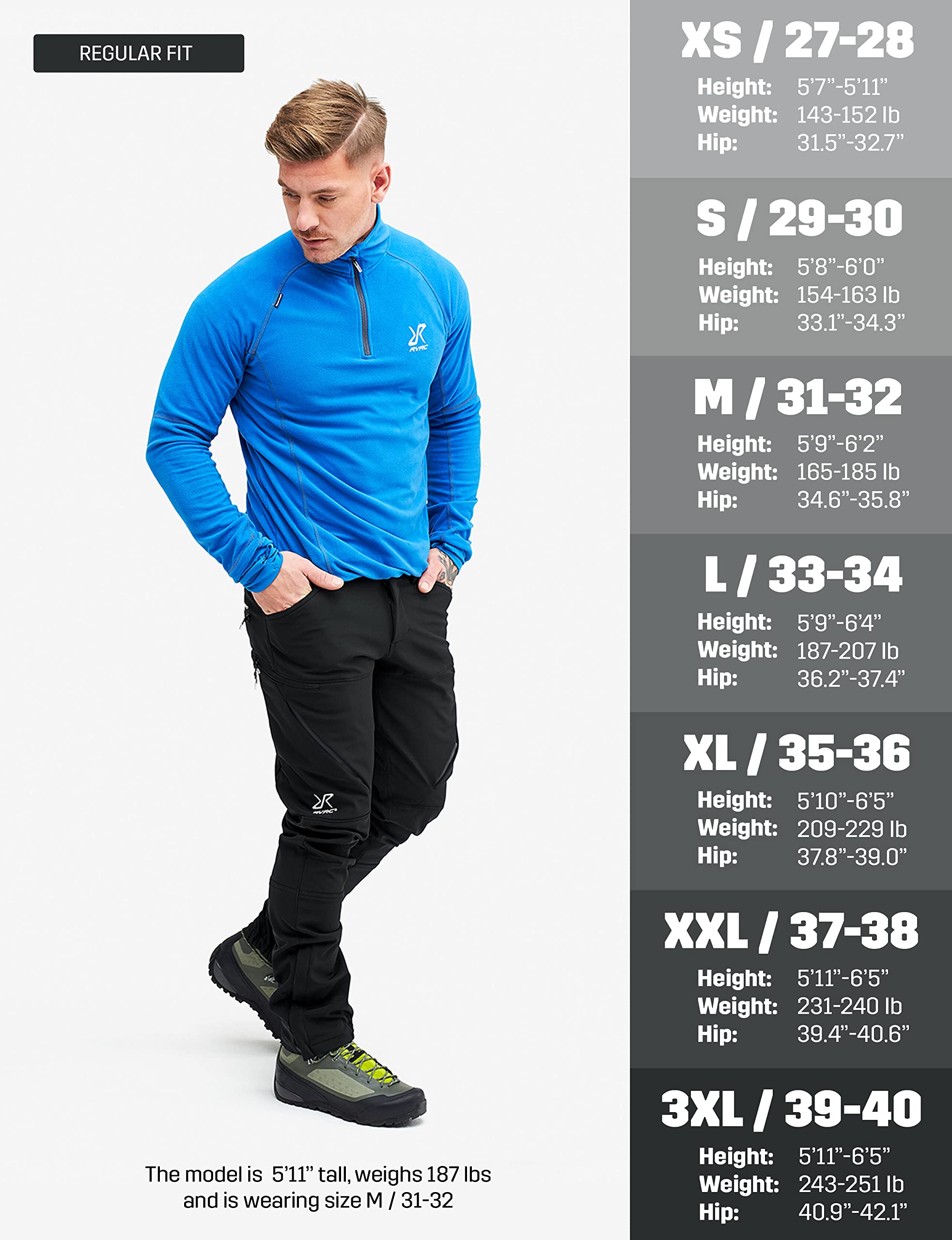 RevolutionRace Men’s Hiball Pants, Durable and Ventilated Pants for All Outdoor Activities, Black Edition, L