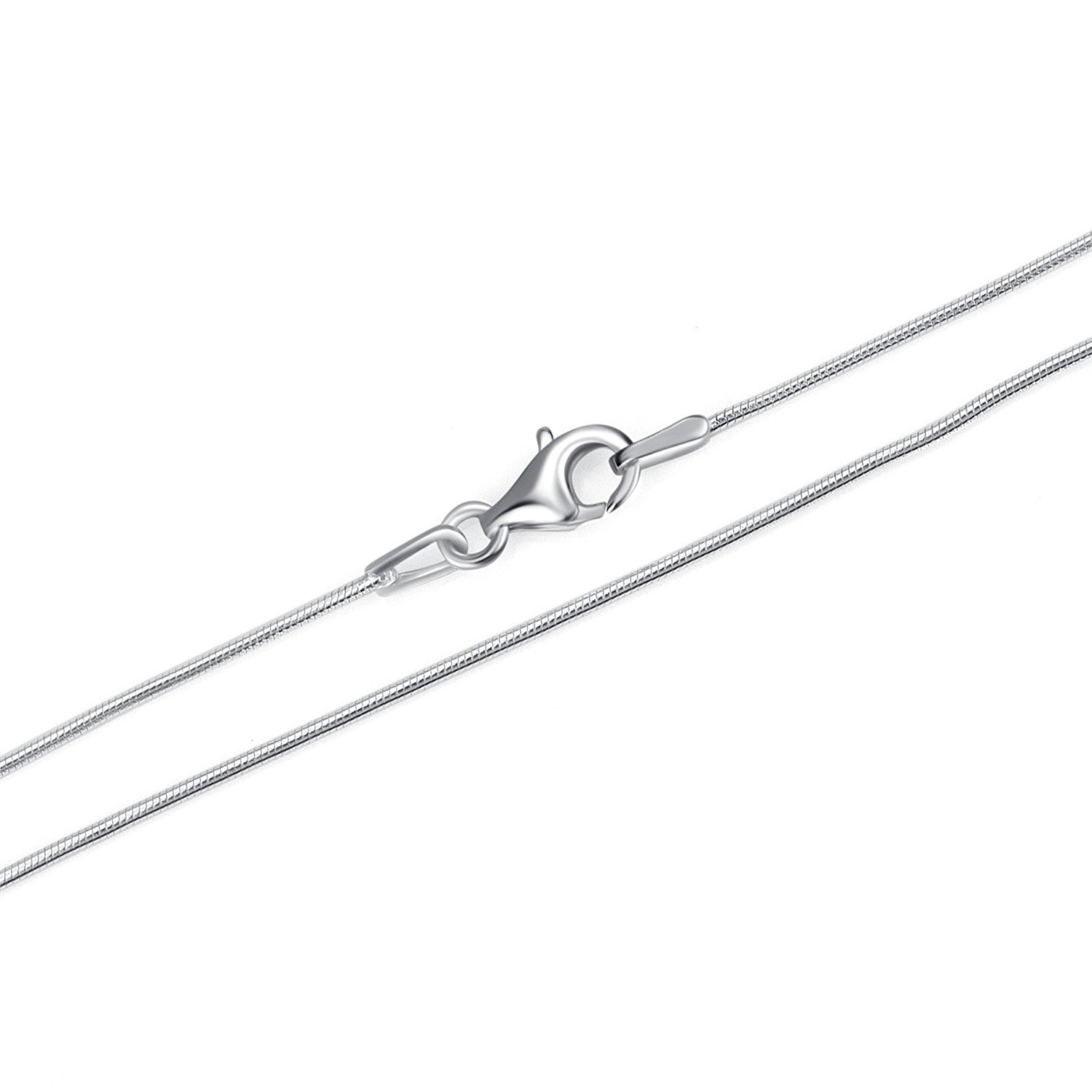 LUHE Silver Chain Sterling Silver Snake Chain Necklace 1MM Italian Crafted Thin Chains Lightweight Strong Chains - Lobster Claw Clasp Christmas Gifts for Women 14-30 inchs (1mm snake chain 18in)