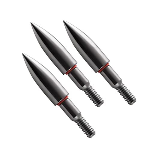 Stainless Steel Archery Field Points 5/16 9/32 19/64 Archery Field Points 100/125/150/200 Grains Bullet Points Screw in Broadheads (1 Dozen 12 PCS) (19/64″, 100Grains)